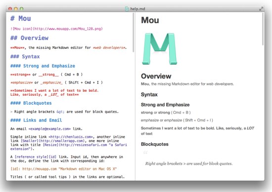 Mou - Markdown 语言编辑器 [Mac] - 小众软件
